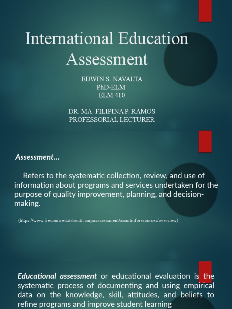 International Education Assessment | PDF | Educational Assessment ...