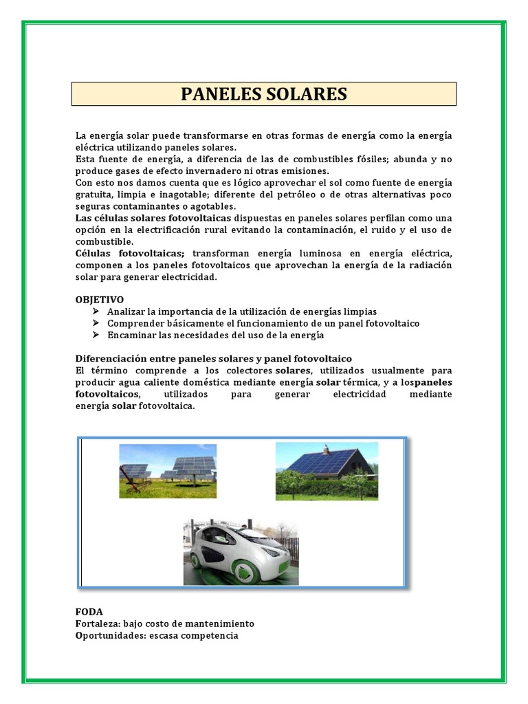 Ventajas y Desventajas Paneles Solares | PDF | Energía solar | Panel solar