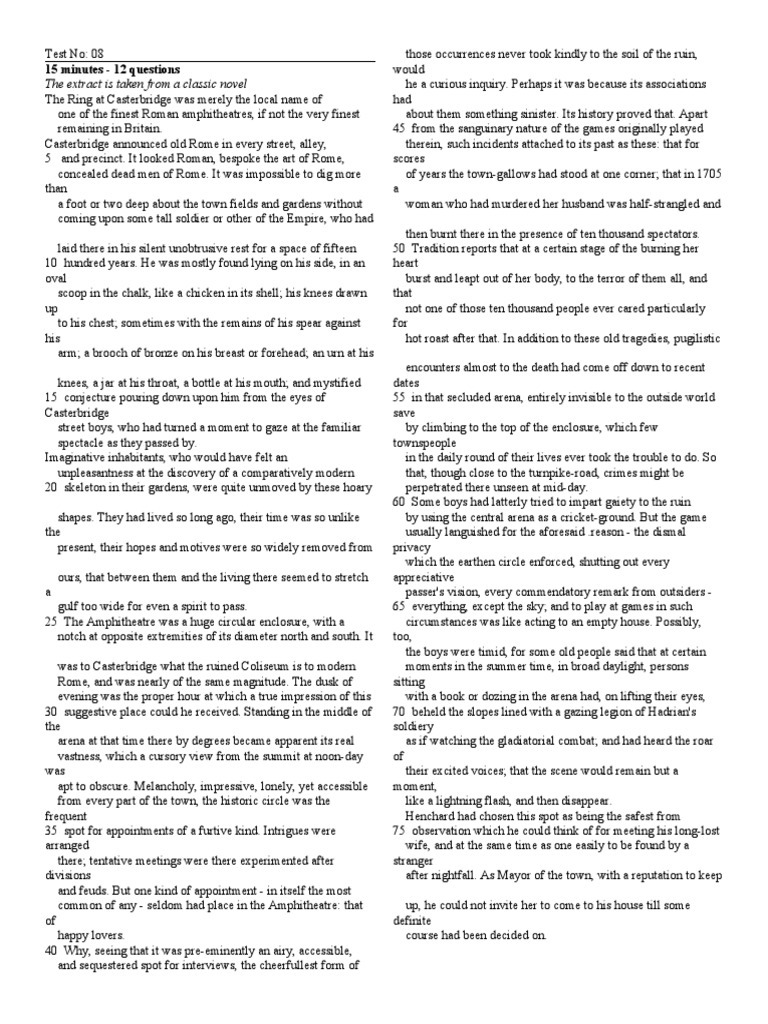 The Extract Is Taken From A Classic Novel: 15 Minutes - 12 Questions ...