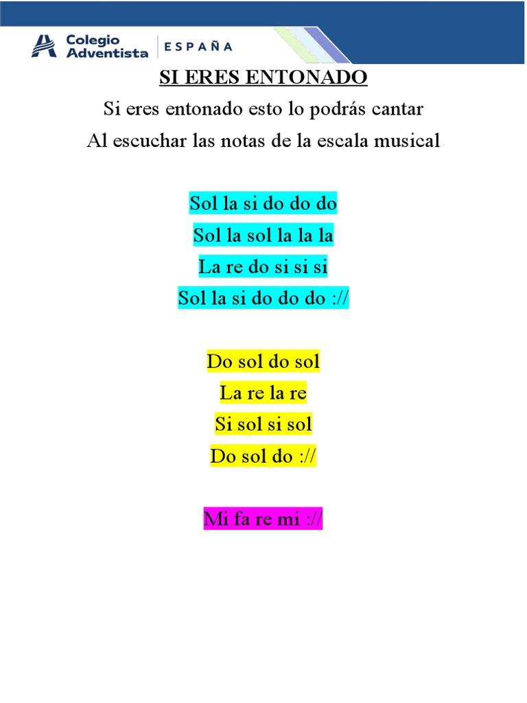 Si Eres Entonado 1,2,3,4,5 | PDF