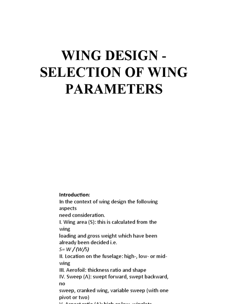 Wing Design | PDF | Airfoil | Lift (Force)