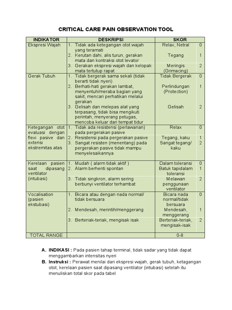 Critical Care Pain Observation Tool | PDF | Pengembangan Diri