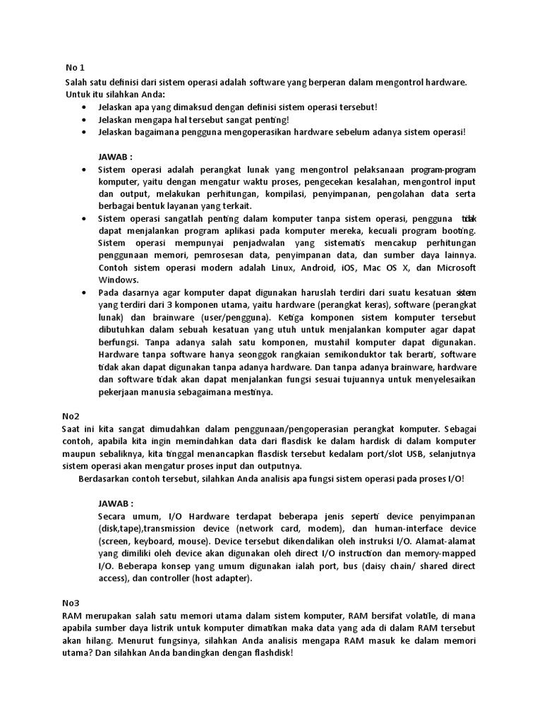 Sistem Operasi MSIM4201 Selesai | PDF
