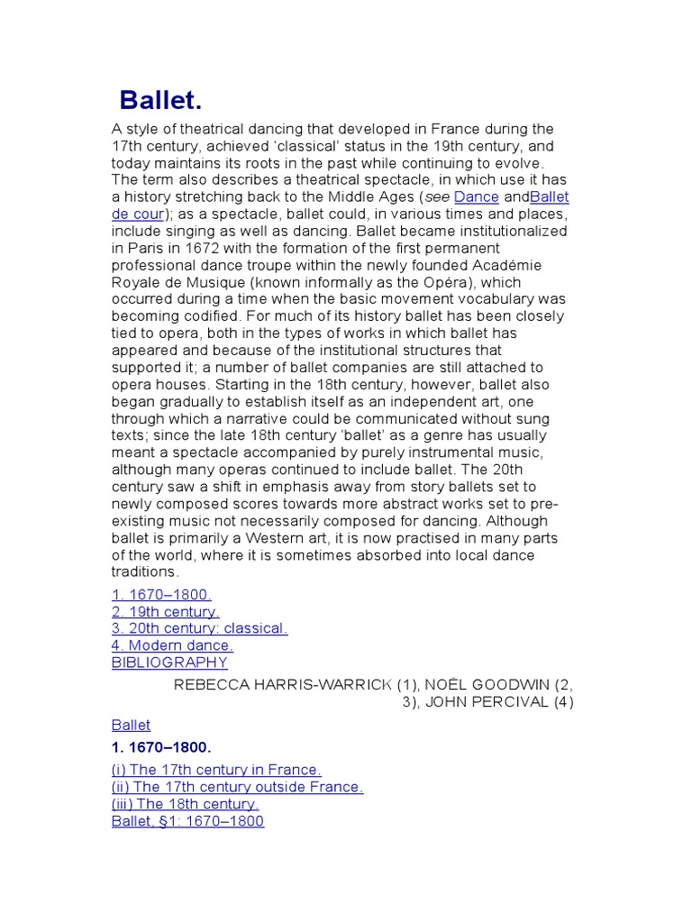 Ballet.: Dance Ballet de Cour | PDF | Dances | Ballet