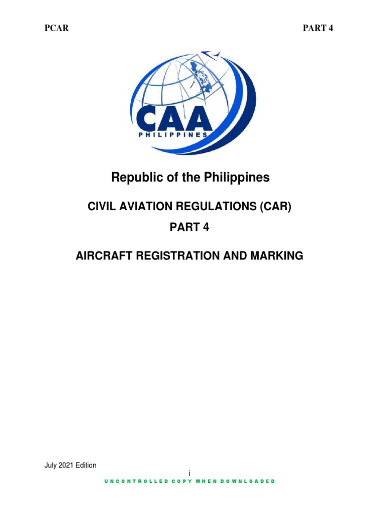 PART 4 Aircraft Registration and Marking | PDF | Aircraft | Flight