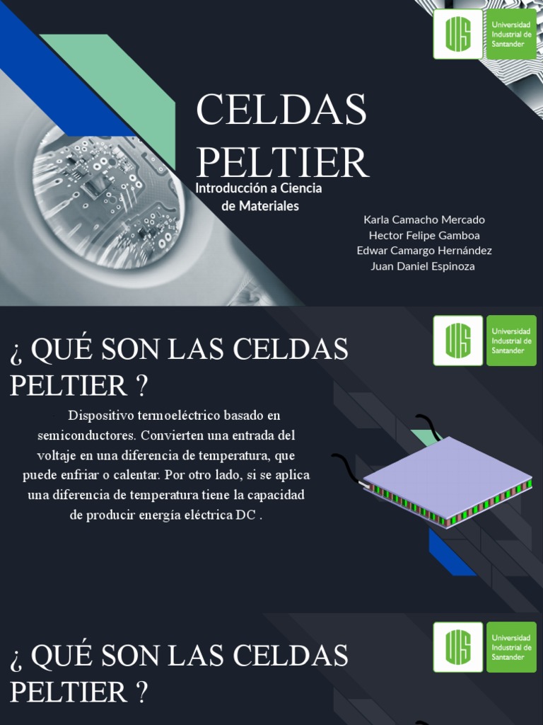Celdas Peltier Exposición | PDF | Semiconductores | Química
