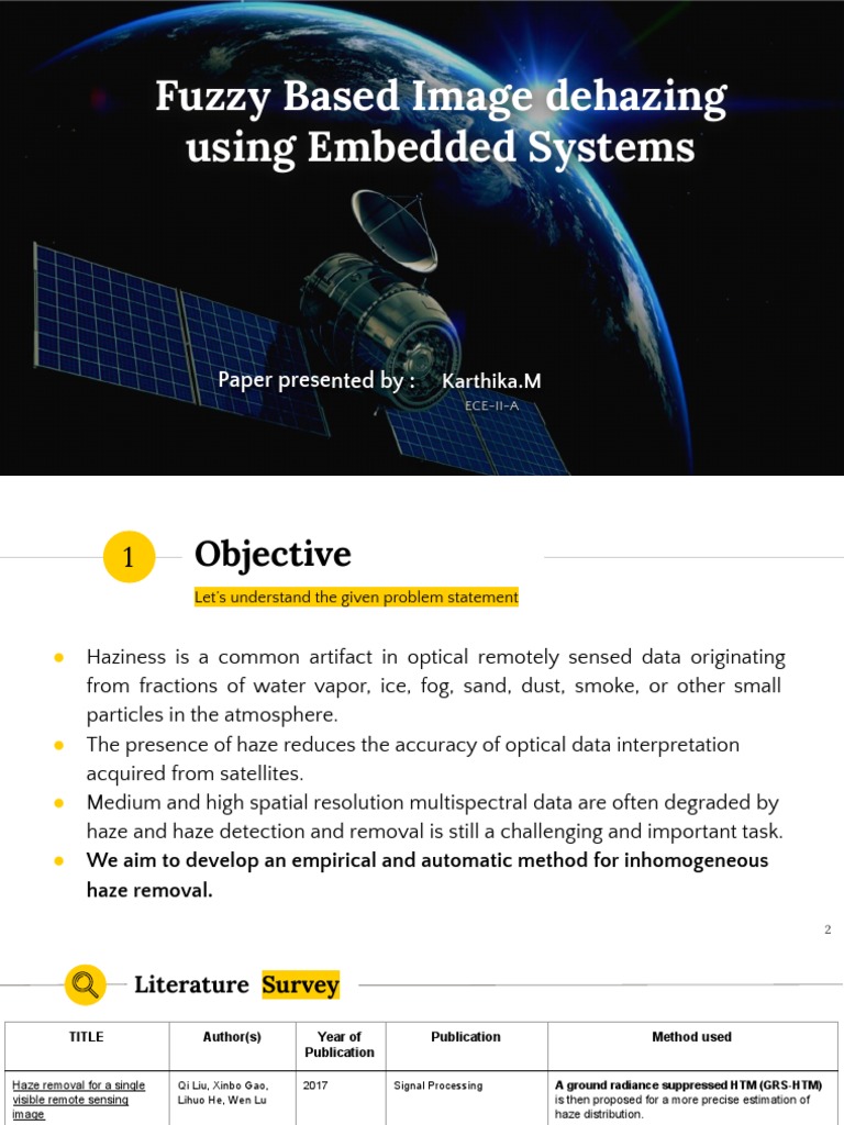 Fuzzy Based Image Dehazing Using Embedded Systems-Karthika | PDF | Matlab | Remote Sensing