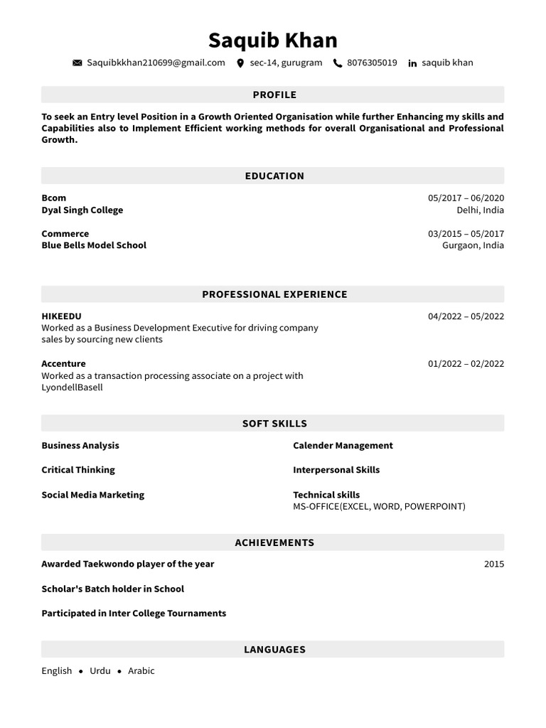 Sakib CV | PDF | Self-Improvement