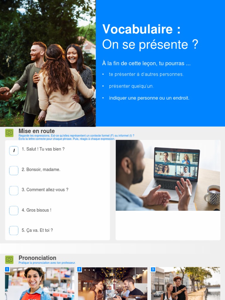 Présentations et Conversations | PDF