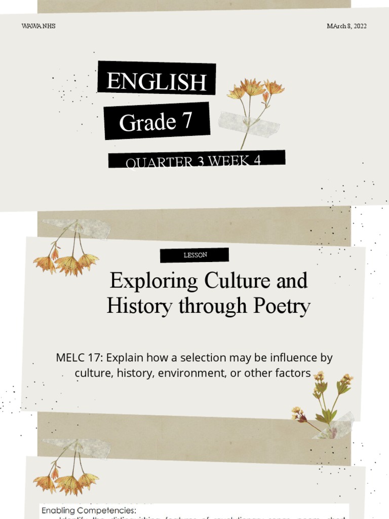 Eng7 3rdQrt Week4 | PDF | Senses | Perception