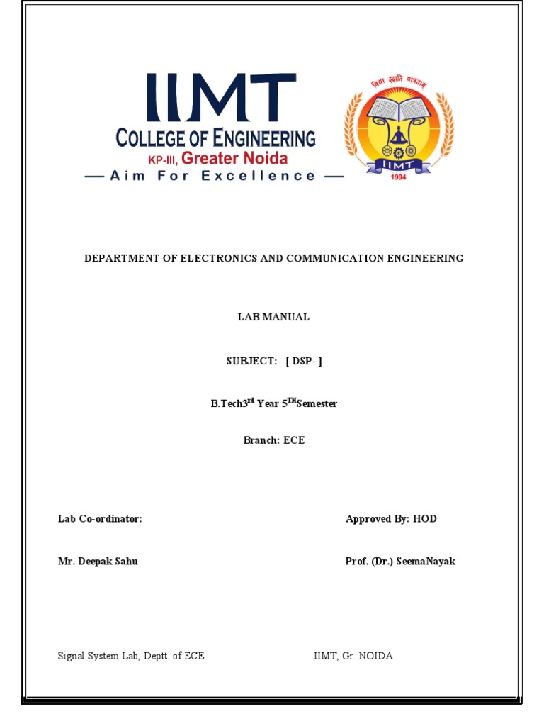 Communication Engineering Lab Manual | PDF | Discrete Time And Continuous Time | Engineering