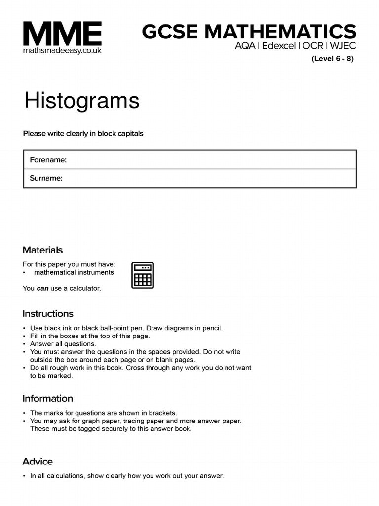Histograms Questions MME | PDF | Histogram