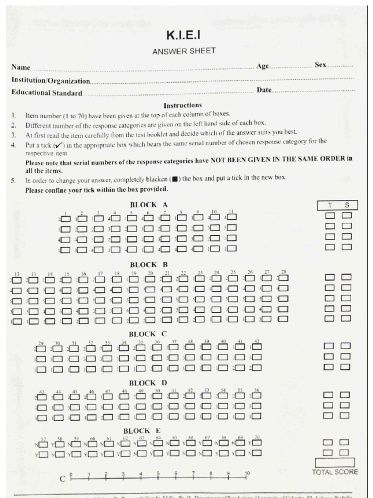 KIEI Response Sheet | PDF