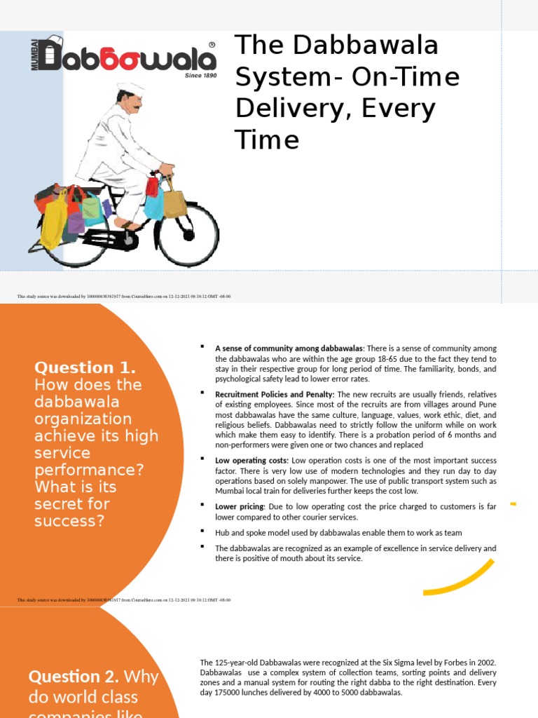 The Dabbawala System-On-Time Delivery, Every Time | PDF | Business