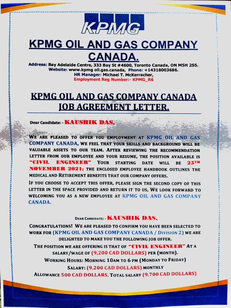 KPMG Agreement Letter | PDF
