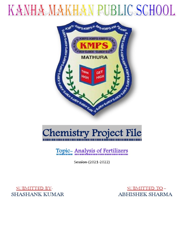 Chemistry Project File | PDF | Fertilizer | Agriculture