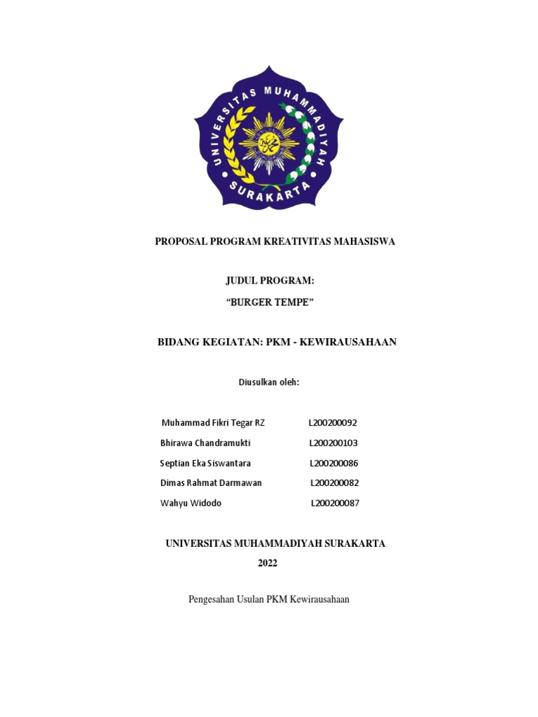 Proposal PKM Burger Tempe | PDF