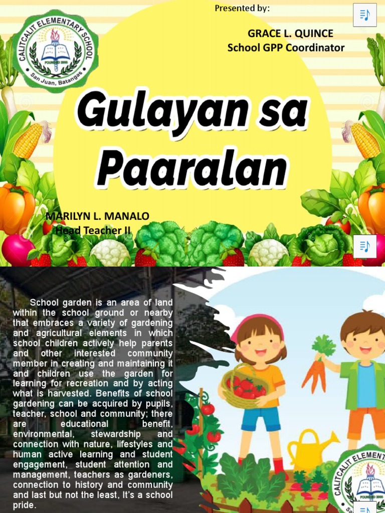 Gulayan Sa Paaralan Accomplishment | PDF | Vegetables | Teachers