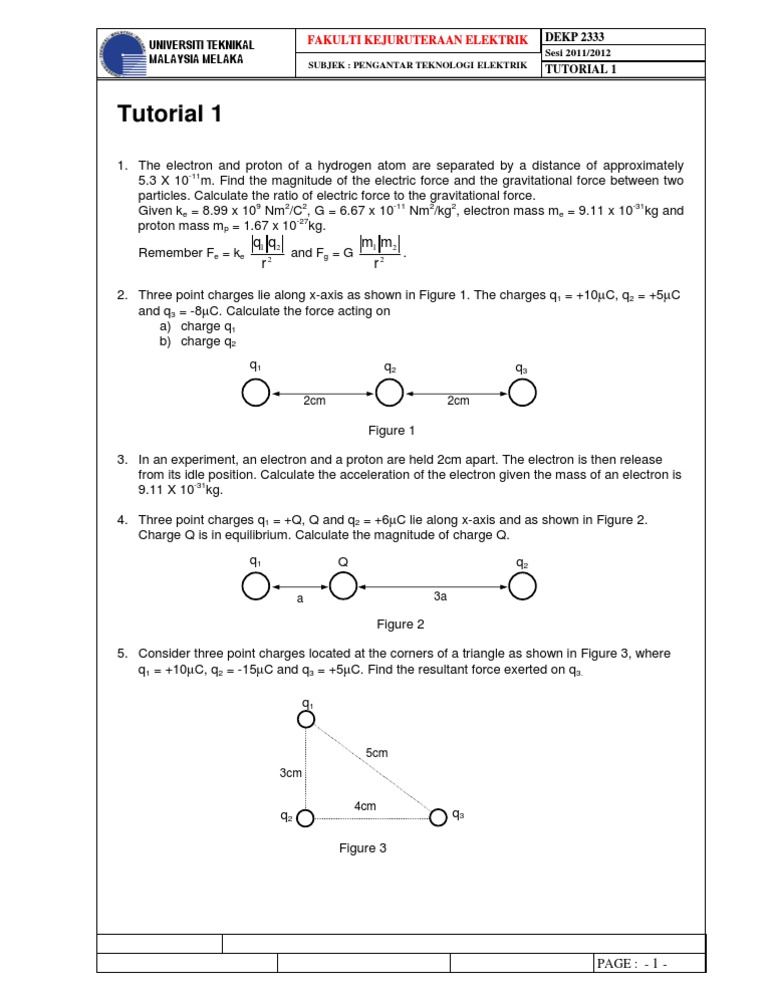 Electric Force Calculations Tutorial | PDF