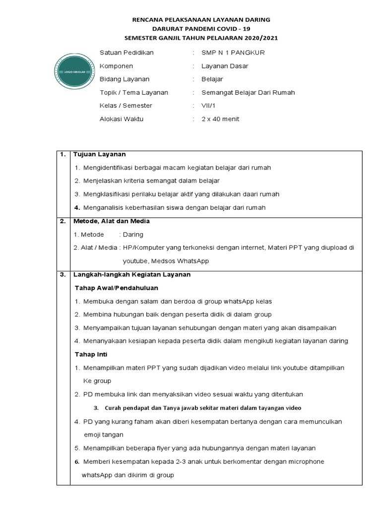 RPL Semangat Belajar Dari Rumah | PDF