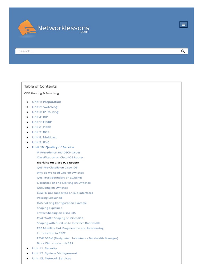 QoS Marking On Cisco IOS Router | PDF | Quality Of Service | Router ...