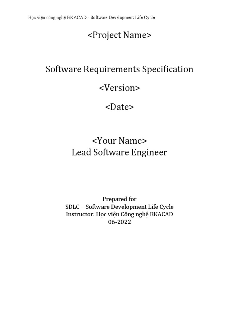 Software Requirements Analysis Template | PDF | Use Case ...