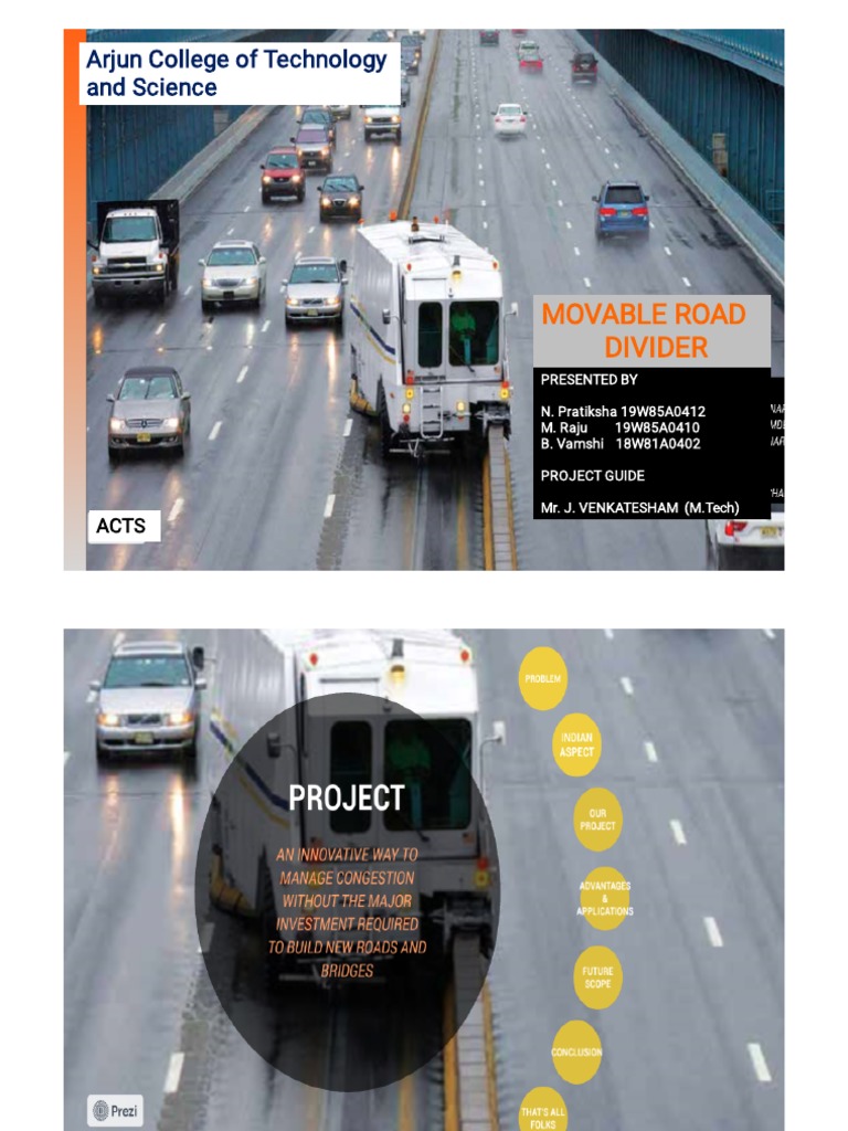 Arjun College of Technology and Science: Movable Road Divider | PDF