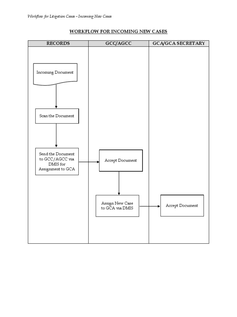 DMIS Workflow of Litigation Cases Endorsement of New Cases | PDF