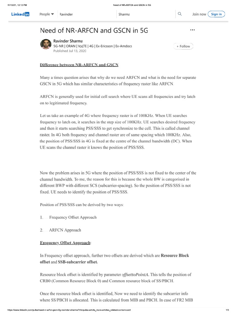 Arfcn GSCN 5G | PDF