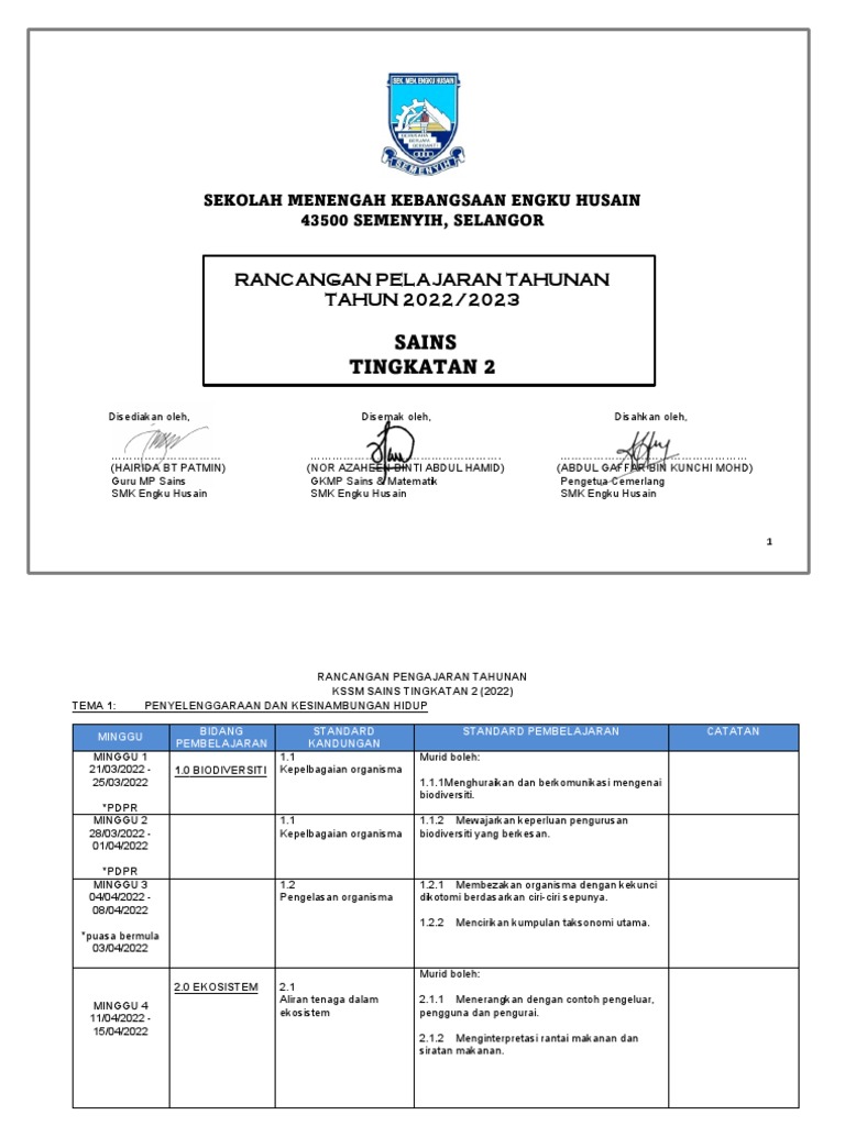 RPT Sains T2 2022 | PDF