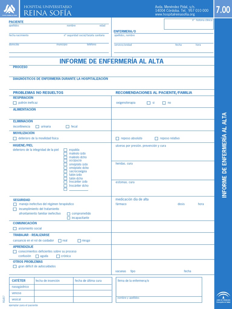 Informe de Enfermería Al Alta | PDF | Enfermería | Epidemiología