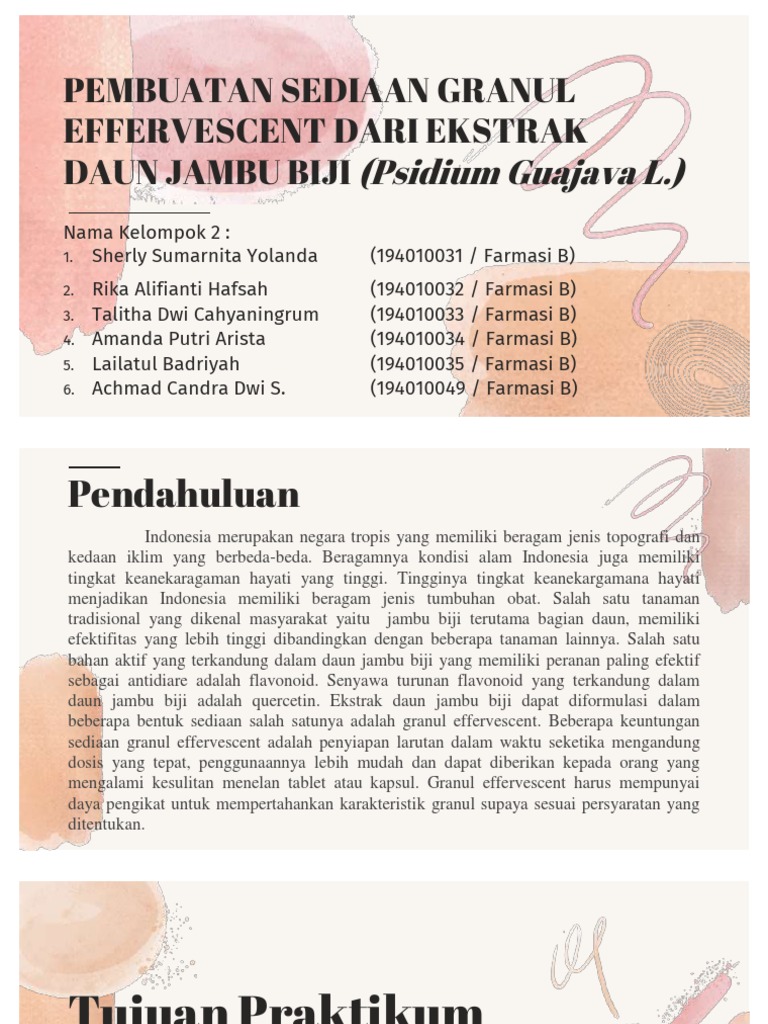 Granul Effervescent dari Ekstrak Jambu Biji | PDF