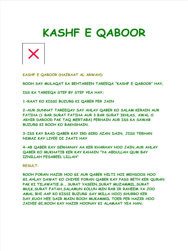 Kashf E Qaboor (Hazraat Al Arwah) | PDF