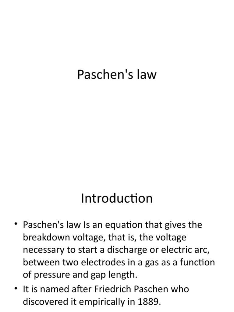 Paschen's Law | PDF | Science & Mathematics | Technology & Engineering