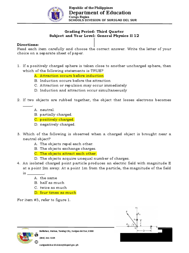 TQ - Science12 (Physics 12) | PDF | Magnetic Field | Capacitor