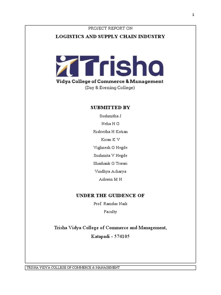 Project Report On Logistics and Supply Chain | PDF | Supply Chain ...