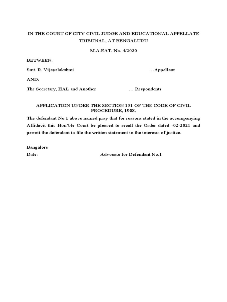 Court order recall application | PDF | Judiciaries | Legal Procedure