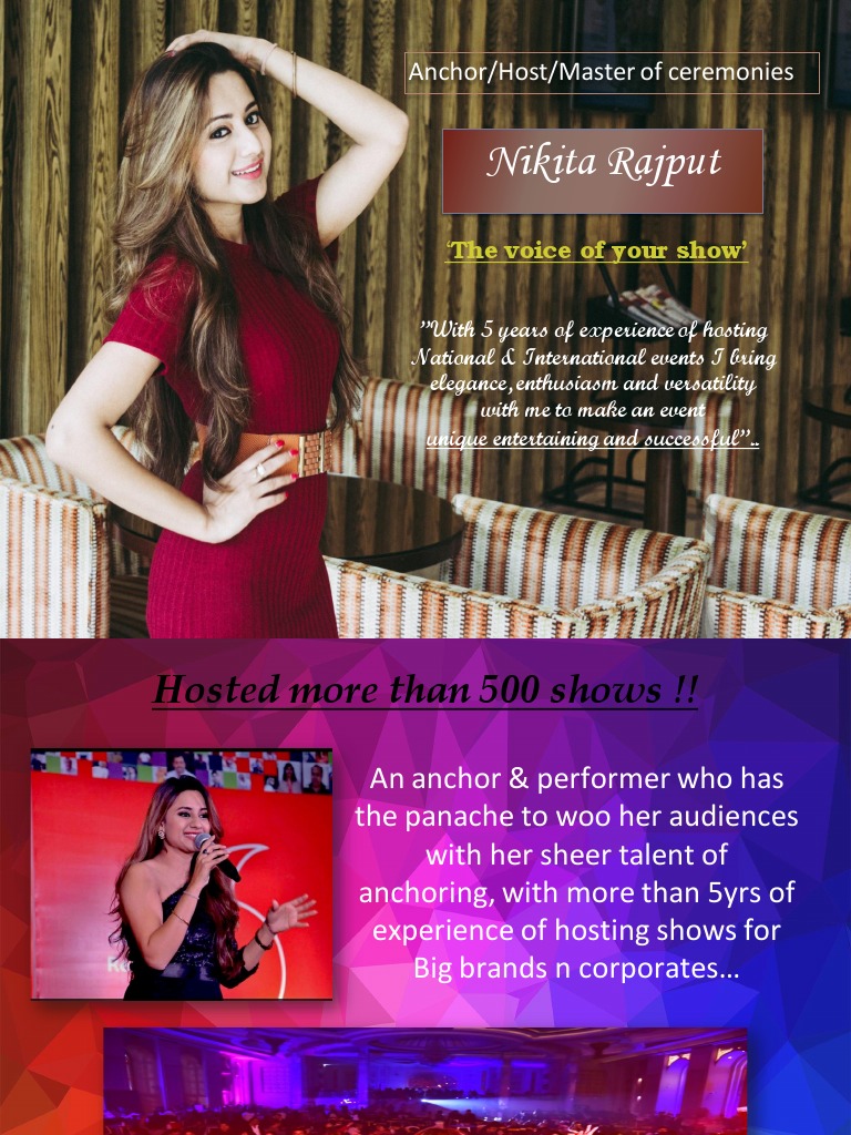 Nikita Rajput: Anchor/Host/Master of Ceremonies | PDF