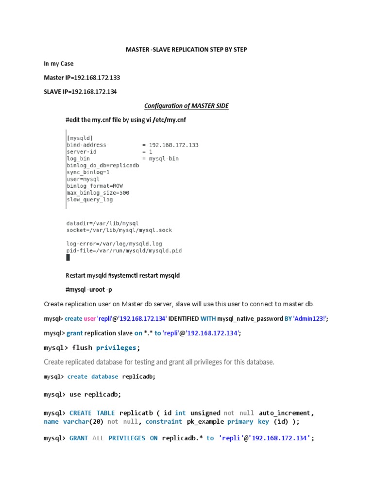 Master-Slave Replication | PDF