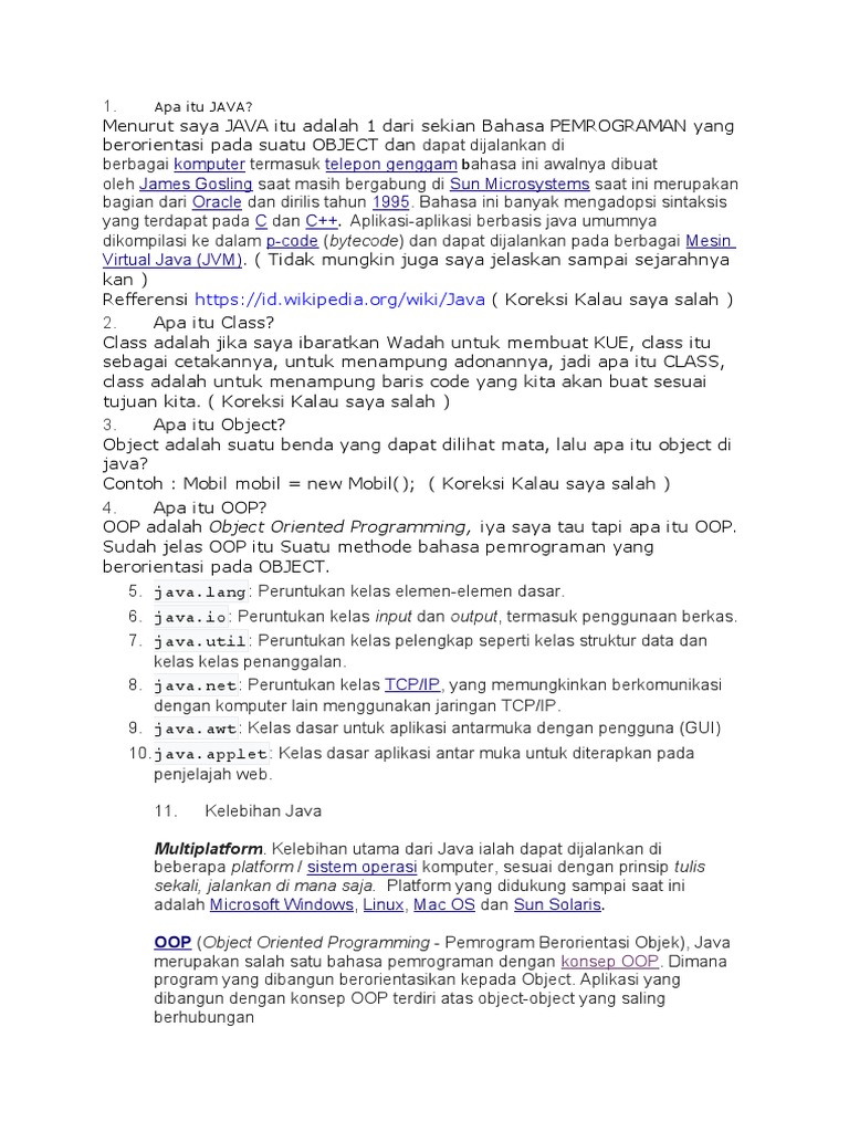 Panduan Dasar Java untuk Pemula | PDF | Komputer