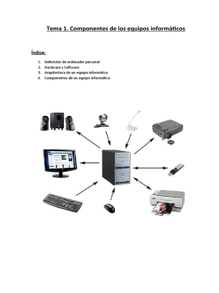 Componentes Esenciales del Hardware Informático | PDF | Hardware de la ...