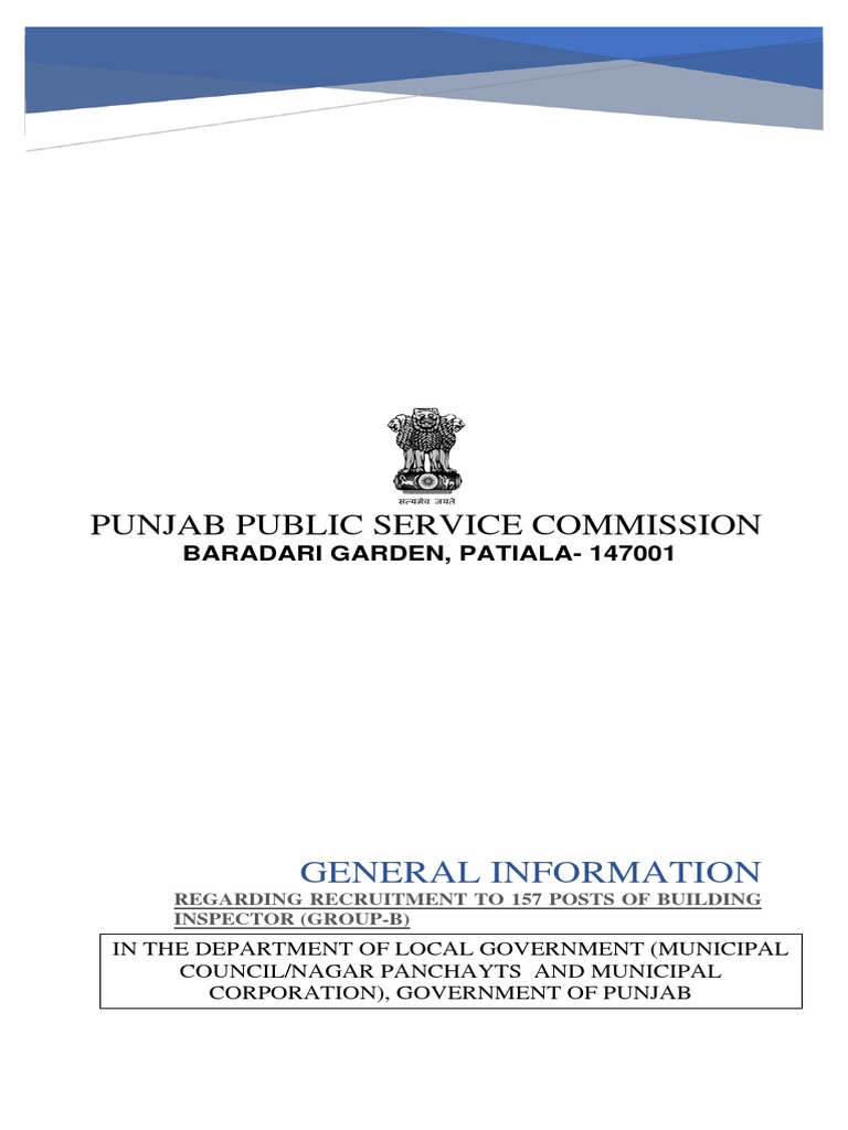 Notification PPSC Building Inspector GR B Posts | PDF | Test ...