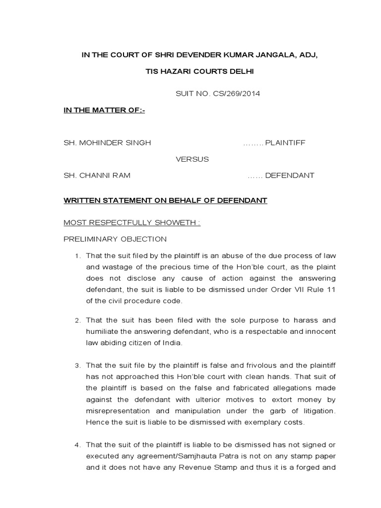 In The Court of Shri Devender Kumar Jangala, Adj, Tis Hazari Courts ...