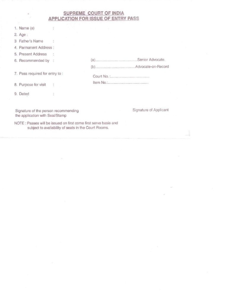 Entry Pass Format | PDF