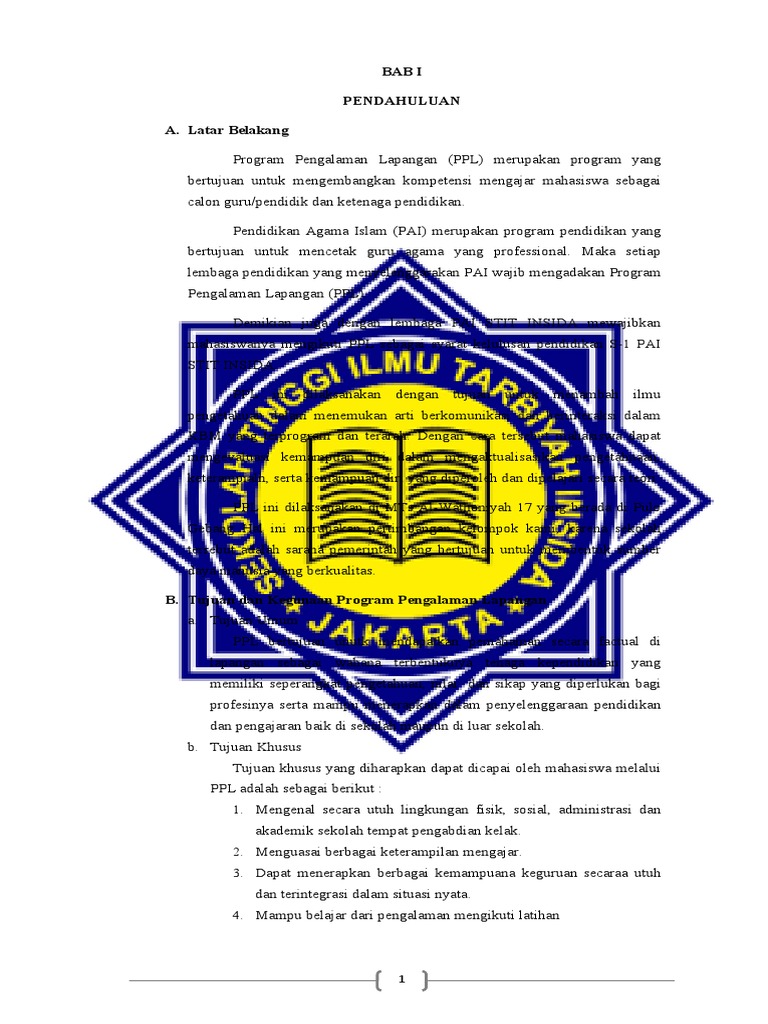 Contoh Laporan PPL | PDF