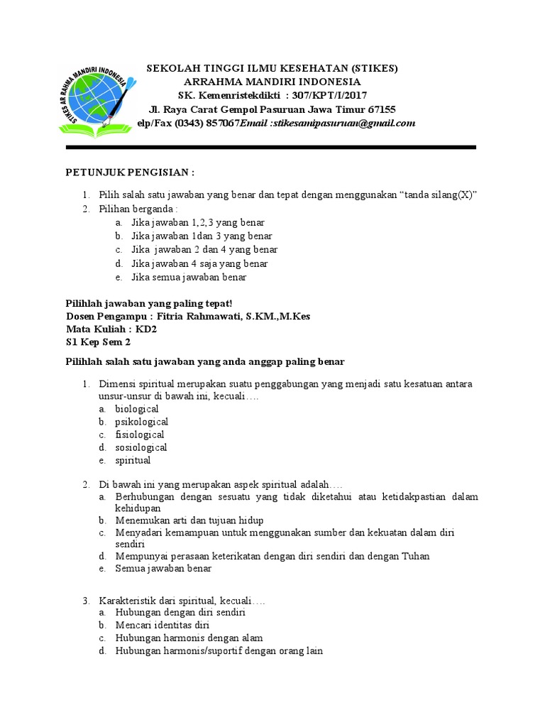 Soal Uas KD Ii | PDF