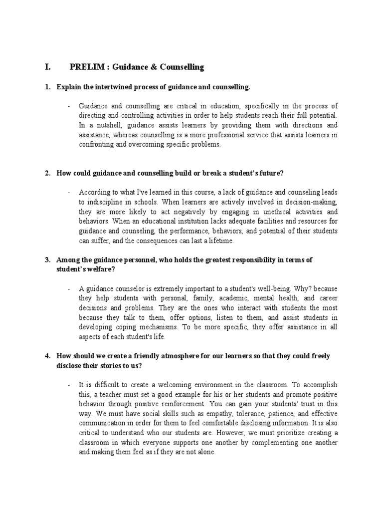 Guidance and Counseling 2 | PDF | Learning | Teachers