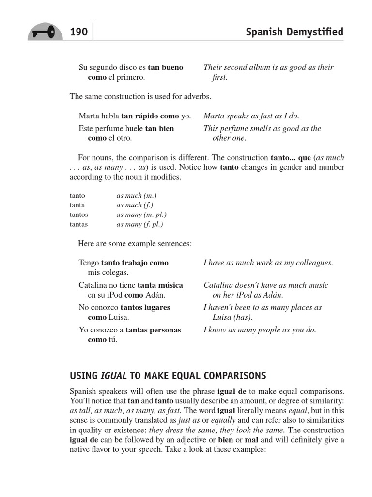 Spanish Comparisons Guide | PDF | Adjective | Linguistic Typology