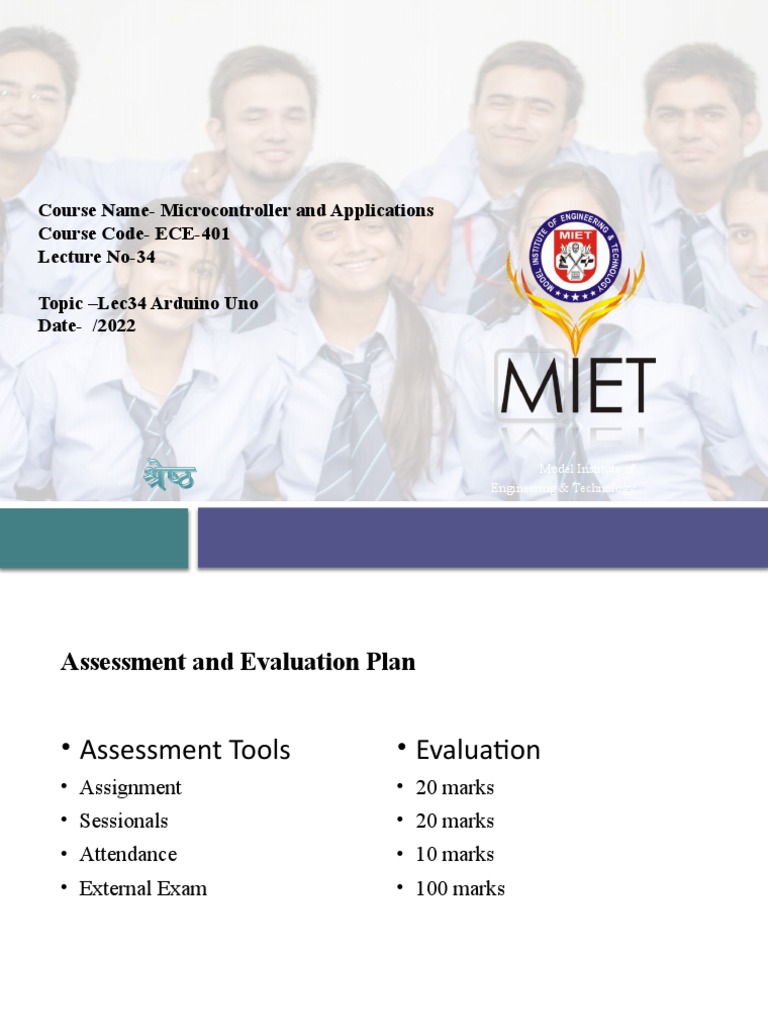 Course Name-Microcontroller and Applications Course Code - ECE-401 ...