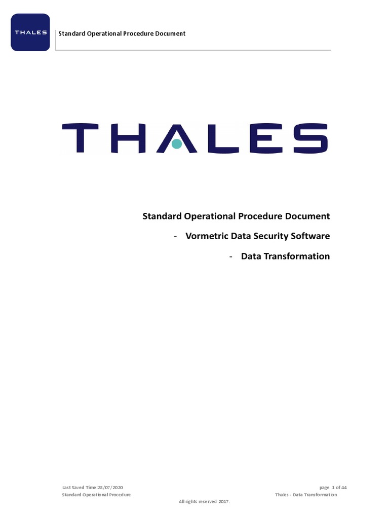Thales - Data Transformation | PDF | Computer File | Encryption